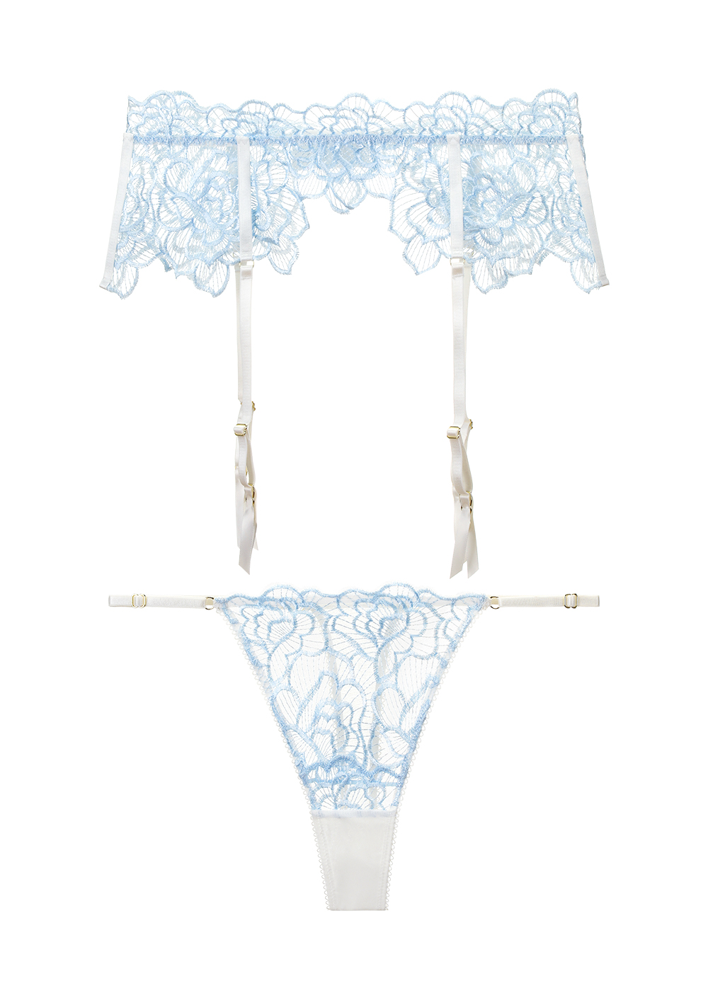 Floral Garter Belt & Thong Set | Bridal & Summer Elegance | UCALingerie