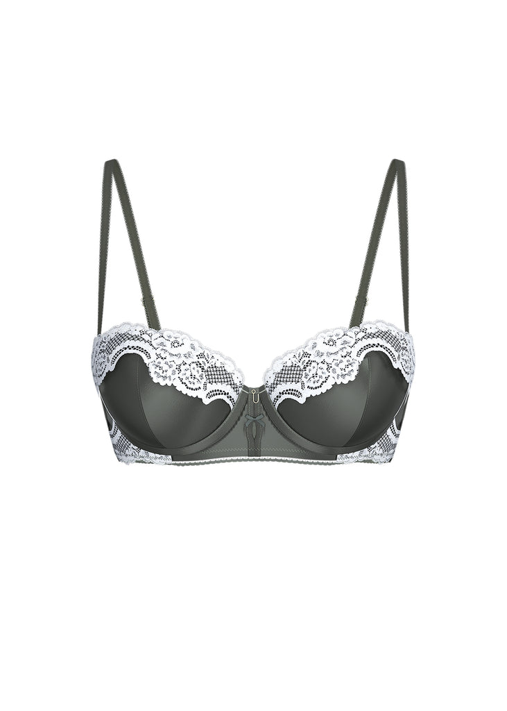 Aurora Sage Green Sheen Balconette Bra | Elegant & Romantic | UCALingerie