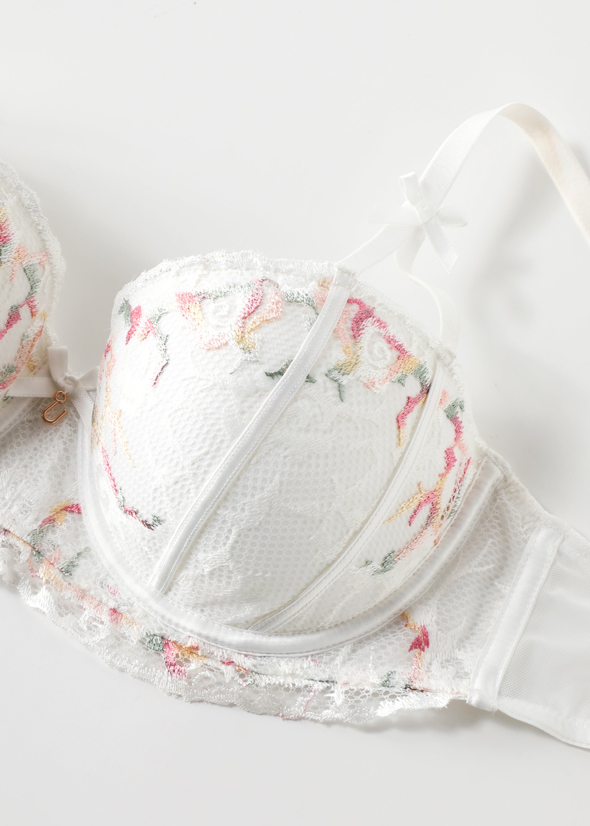 Colorful Embroidered Balconette Bra | Elegant & Flattering Fit ...