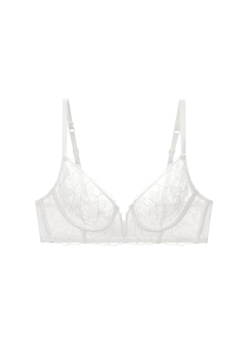 White Floral Embroidered Longline Bra | Bridal & Everyday Elegance ...