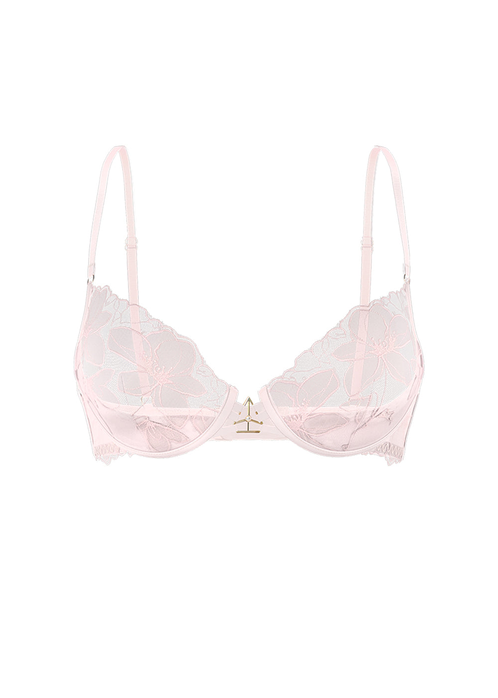 Soft Pink 3/4 Unlined Bra | Floral Embroidery Lace | UCALingerie