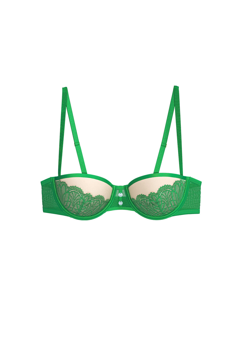 Green Leaf Lace Balconette Bra | Romantic & Supportive Fit | UCALingerie