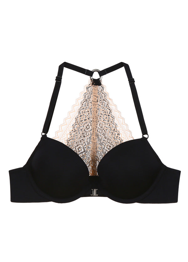 Special Deals IRIS Sexy Lace Push-Up Molded T-Shirt Racerback Demi Bra